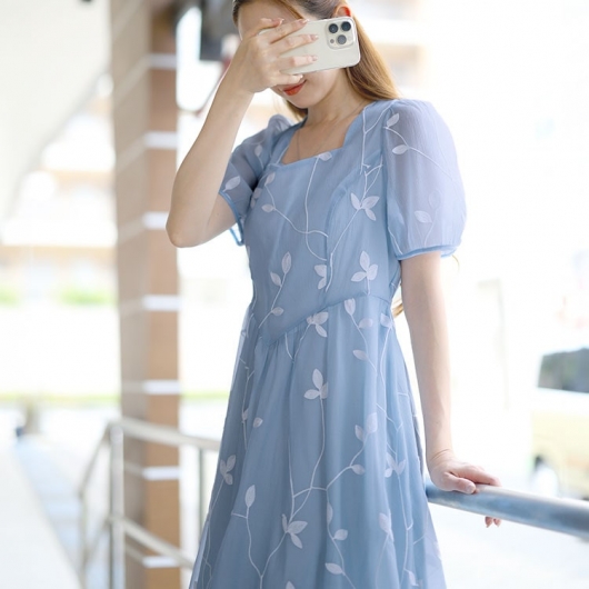 大きいサイズ レディース リーフ柄シアーワンピース goldy-1535 大きいサイズ レディース リーフ柄シアーワンピース goldy-1535